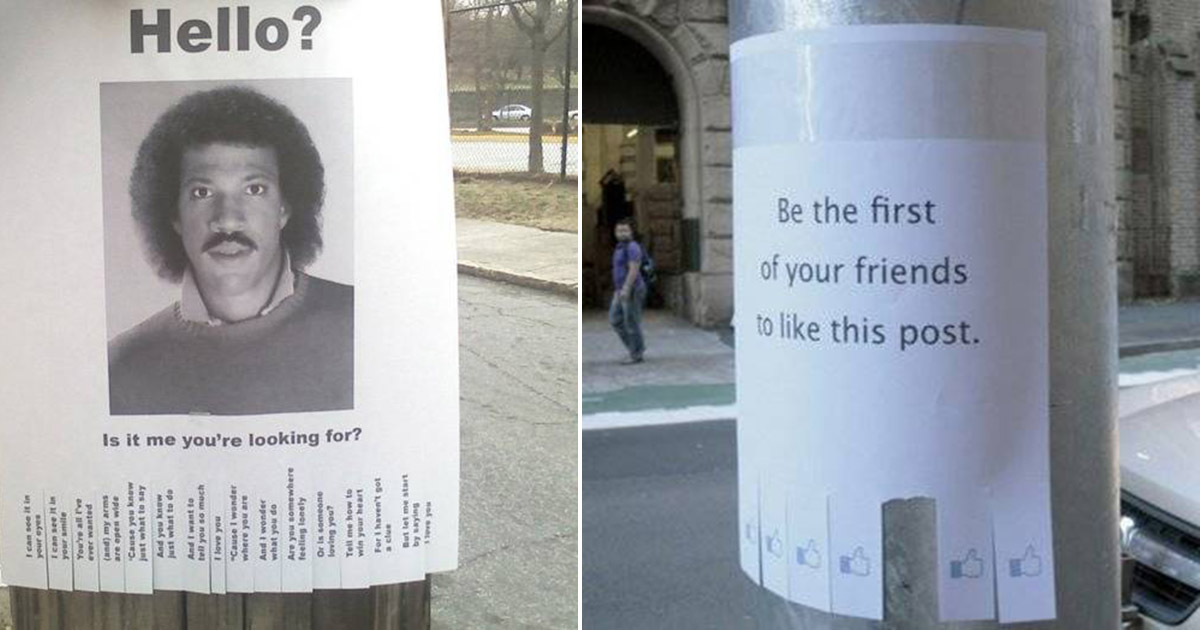 Hilarious Street Posters That Will Make Your Day. I Can't loo..